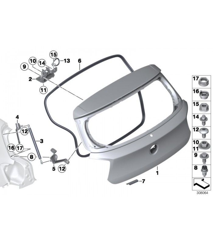 درب صندوق عقب بی ام و سری 1 سال های 2011 تا 2015