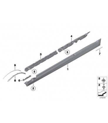 رکاب سمت راست بی ام و سری 5 سال های 2011 تا 2017