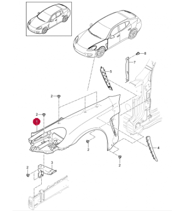 گلگیر جلو سمت راست پورشه پانامرا سال های 2010 تا 2014