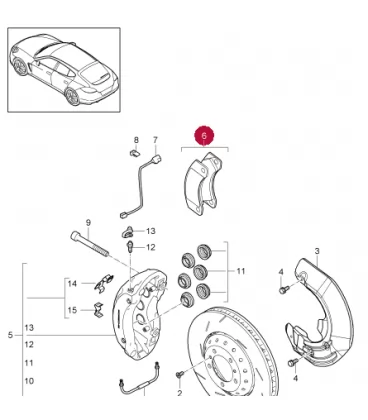 لنت ترمز جلو اورجینال سرامیکی پورشه پانامرا سالهای 2010 تا 2016