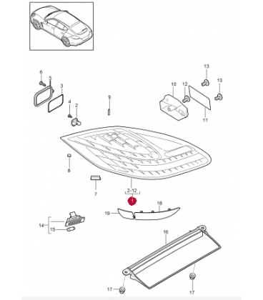 چراغ عقب سمت چپ پورشه پانامرا سال های 2010 تا 2016 اورجینال