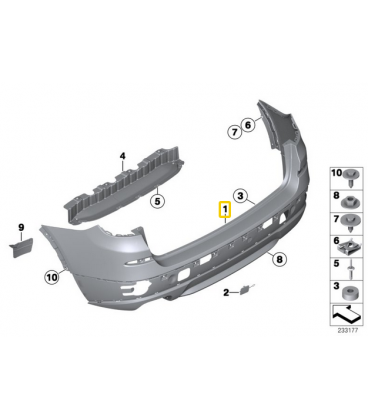 سپر عقب بی ام و X3 سال های 2010 تا 2017 اورجینال