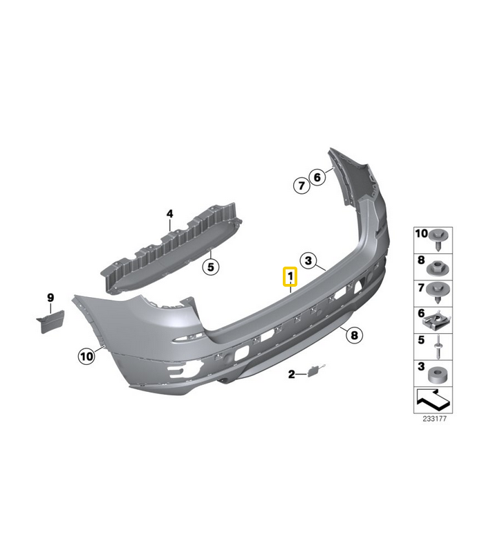 سپر عقب بی ام و X3 سال های 2010 تا 2017 اورجینال
