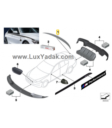 بال عقب M-Carbon بی ام و سری 5 سال های 2011 تا 2017 اورجینال