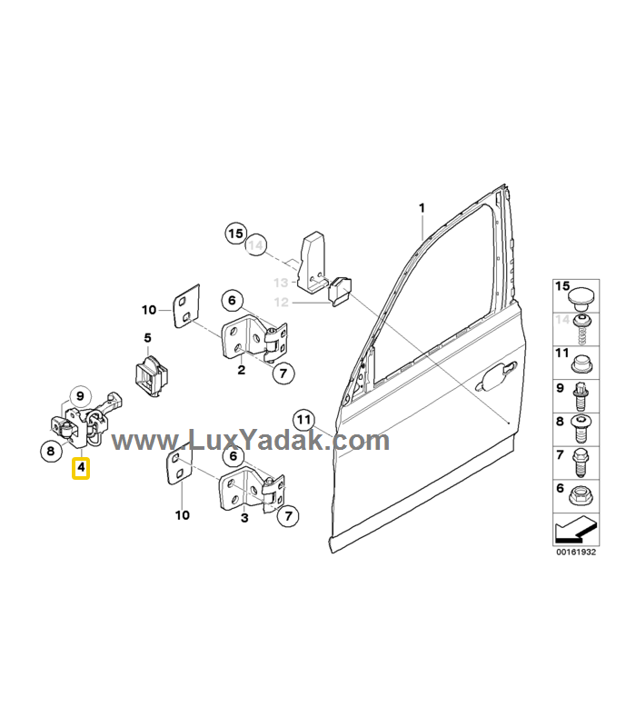 استوپ درب راننده بی ام و سری X3 سال های 2003 تا 2006 اورجینال