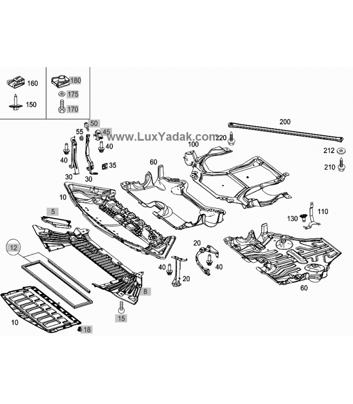 سینی جلو مرسدس بنز کلاس C سال های 2008 تا 2014 اورجینال