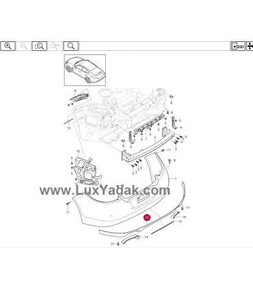 فلاپ زیر سپر عقب پورشه پانامرا سال های 2010 تا 2013 اورجینال